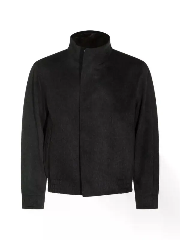 LARDINI Virgin Wool High-neck Jacket - Grey