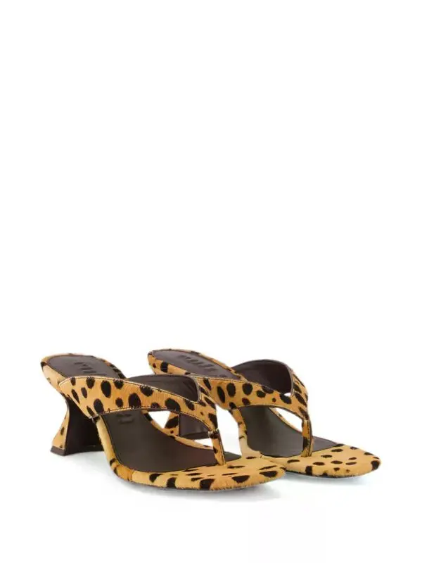 Cult Gaia Abi Leopard Print Sandals