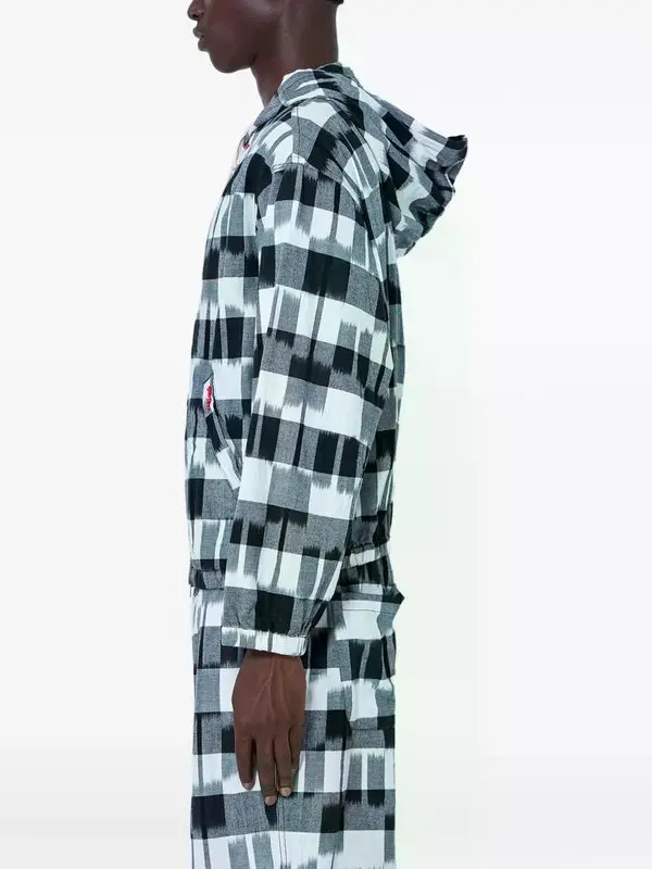 NOMARHYTHM Grid-pattern Zip-up Hoodie