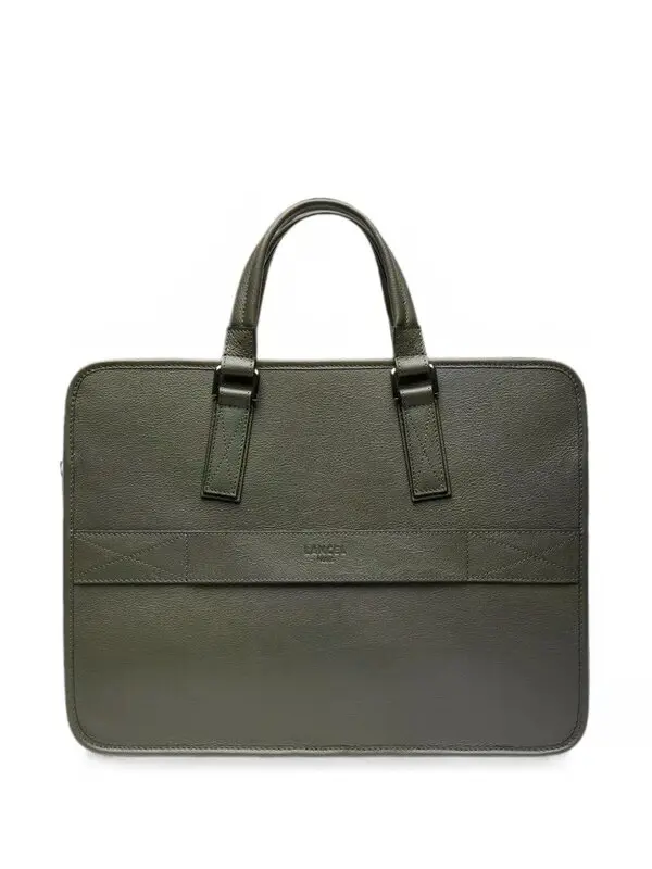 LANCEL Mistral Logo-embossed Pebbled Laptop Bag - Green