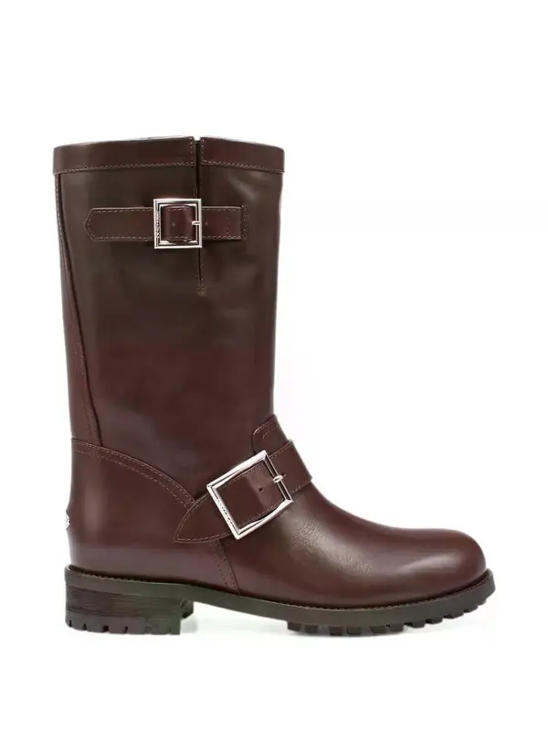 JIMMY CHOO Biker Buckle Boots - Brown