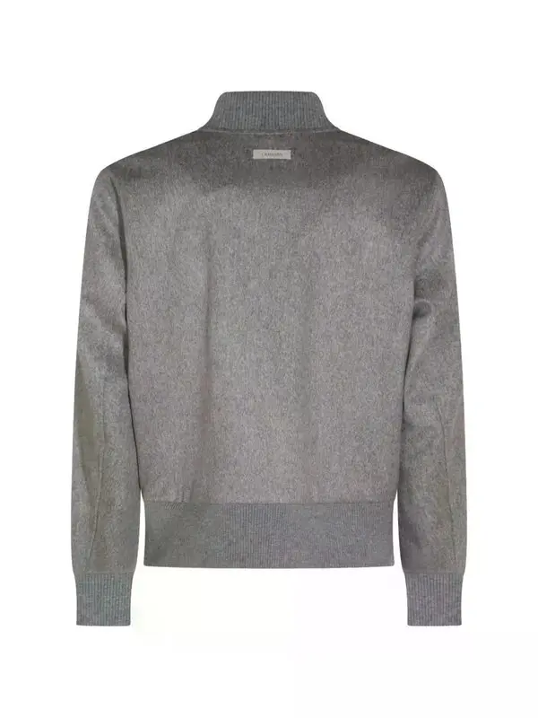 LARDINI Ribbed-trim Wool Bomber Jacket