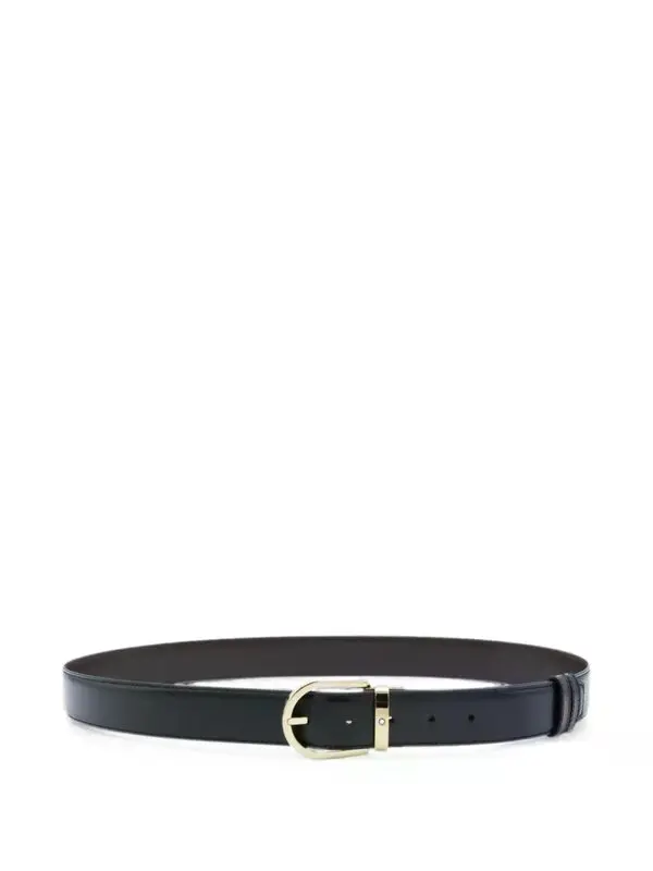 Montblanc Horseshoe-buckle Leather Belt - Black