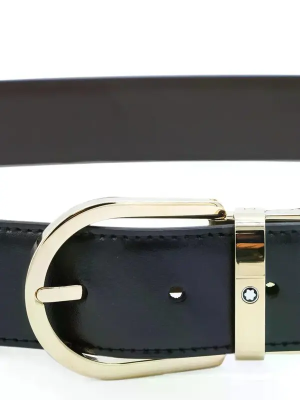 Montblanc Leather Belt With Horseshoe Buckle