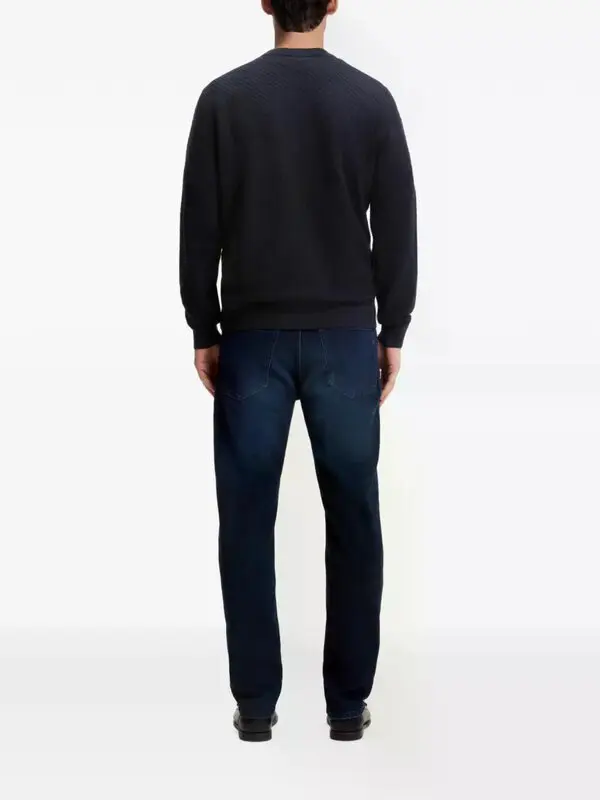 BOSS Regular-fit Sweater In Diagonal-structured Cotton