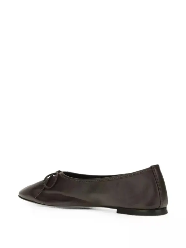 Dear Frances Gala Bow-detail Leather Ballet Flats
