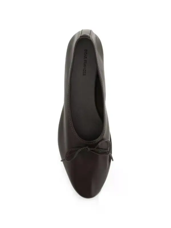 Dear Frances Gala Bow-detail Leather Ballet Flats