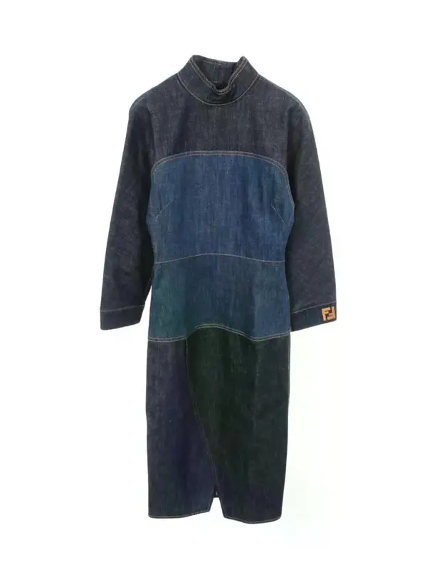 Fendi Long Sleeve Cotton Dress - Blue