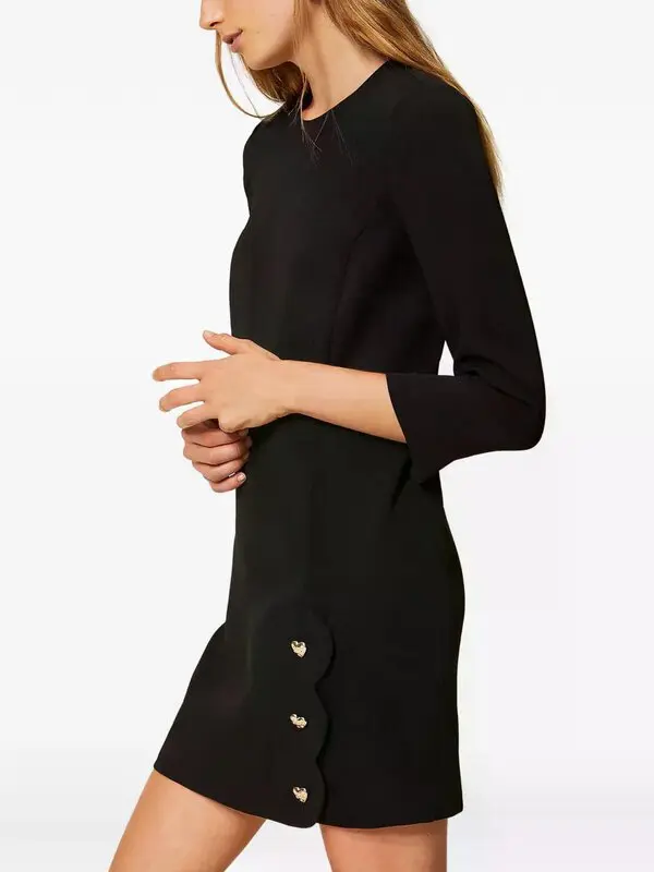 TWINSET Short Crêpe Dress With Heart-shaped Buttons