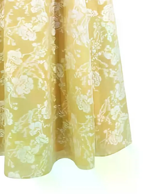 Cinq À Sept Ruth Organza Jacquard Midi Skirt - Yellow