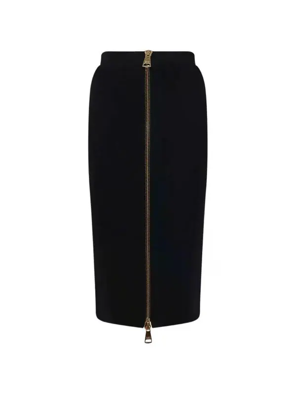 Elisabetta Franchi Midi Two-way-zip Skirt - Black