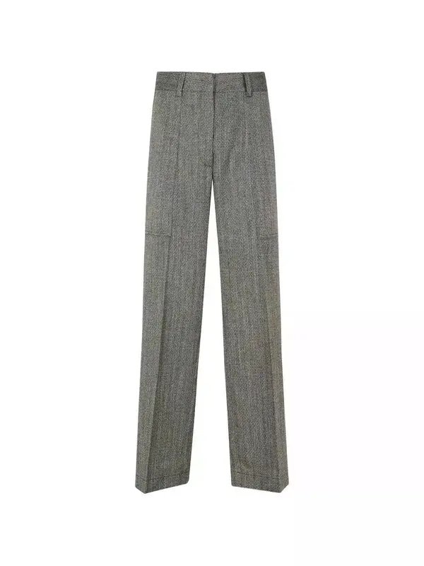 FORTE_FORTE Concealed-fastening Straight-leg Trousers - Black
