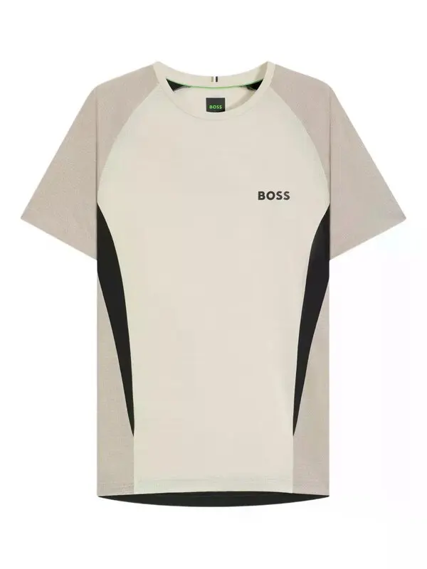 BOSS Panelled Short-sleeve T-shirt - Neutrals