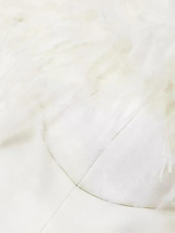 Alessandra Rich Feather-trimmed Off-the-shoulder Mini Dress - White