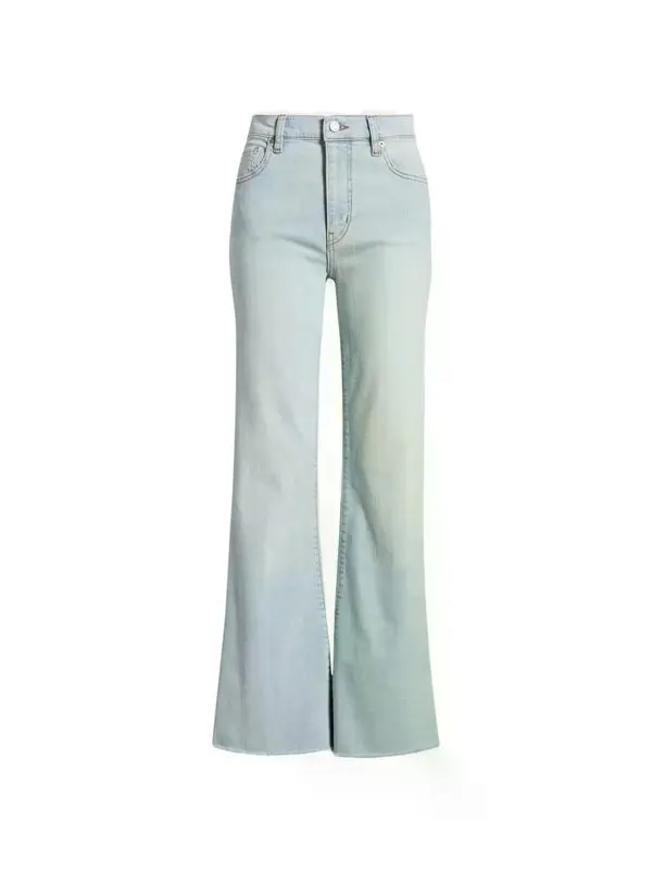 FRAME Icon Raw-edge Flared Jeans - Blue