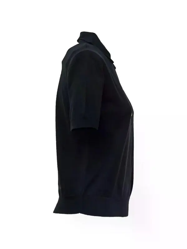 Max Mara Short Sleeve Fine Knit Polo - Black