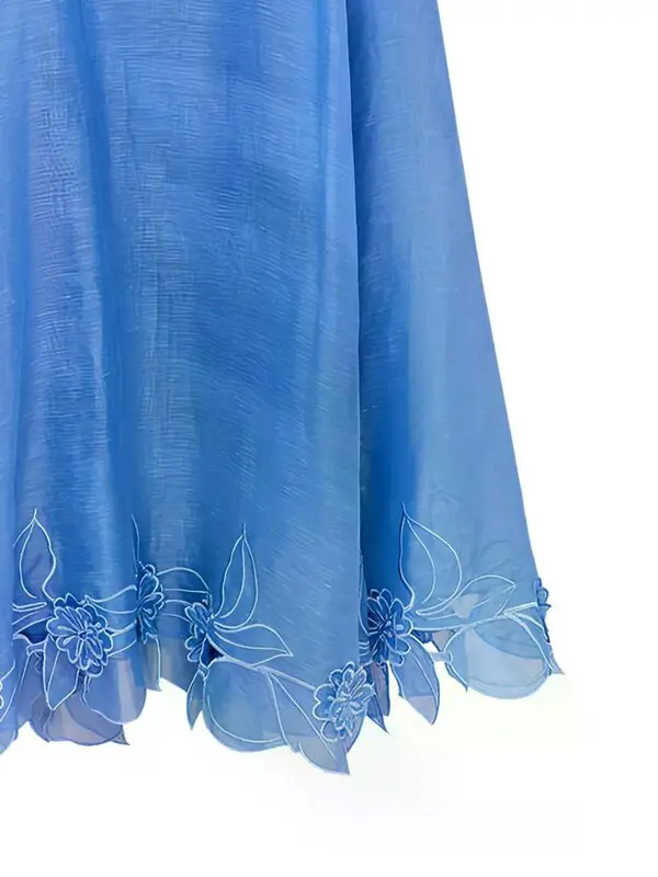 LEO LIN Leila Appliqué Midi Skirt