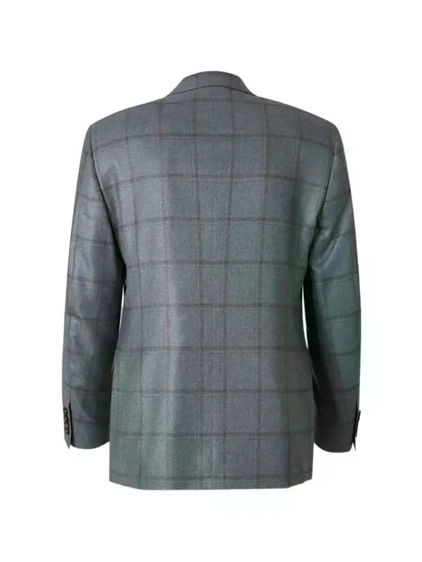 Canali Check-pattern Single-breasted Blazer - Grey