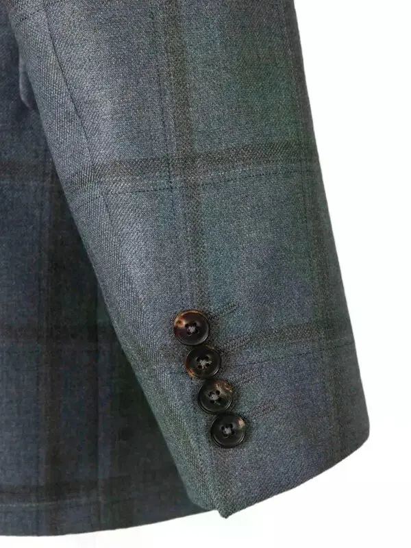 Canali Check-pattern Single-breasted Blazer - Grey