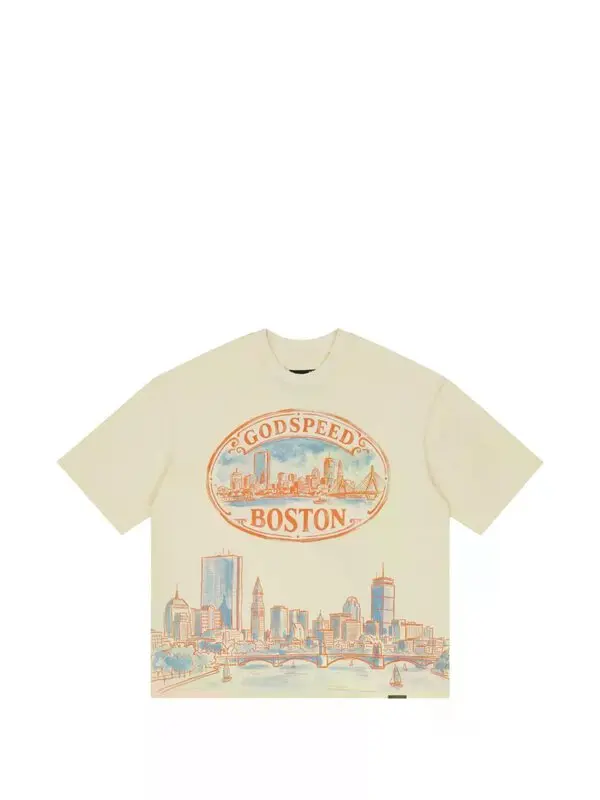 GODSPEED Boston Skyline Graphic-print T-shirt - Neutrals