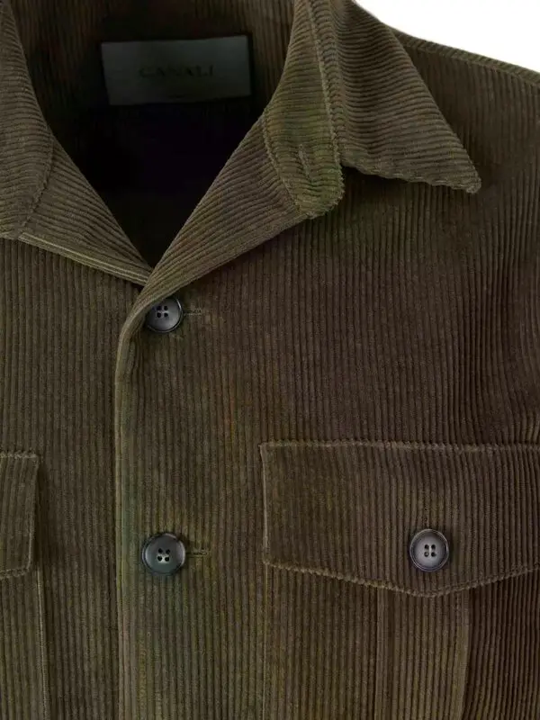 Canali Corduroy Chest-pockets Shirt Jacket