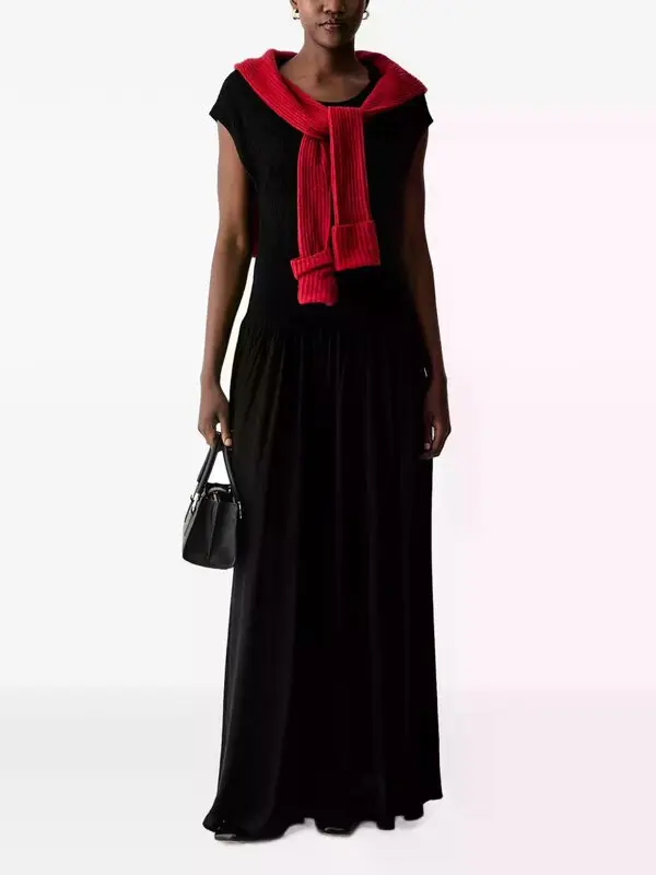 Sisley Crinkled Flared Maxi Dress