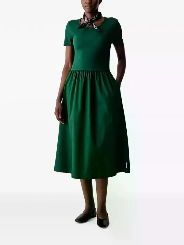 Marc O'polo Gathered-skirt Midi Dress - Green