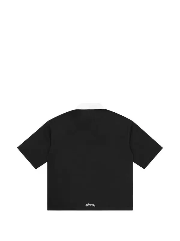 GODSPEED Victor Minimal Crest Short-sleeve Polo Shirt - Black