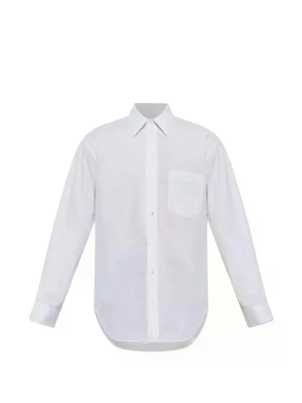 Balenciaga Embroidered-logo Chest-pocket Shirt - White