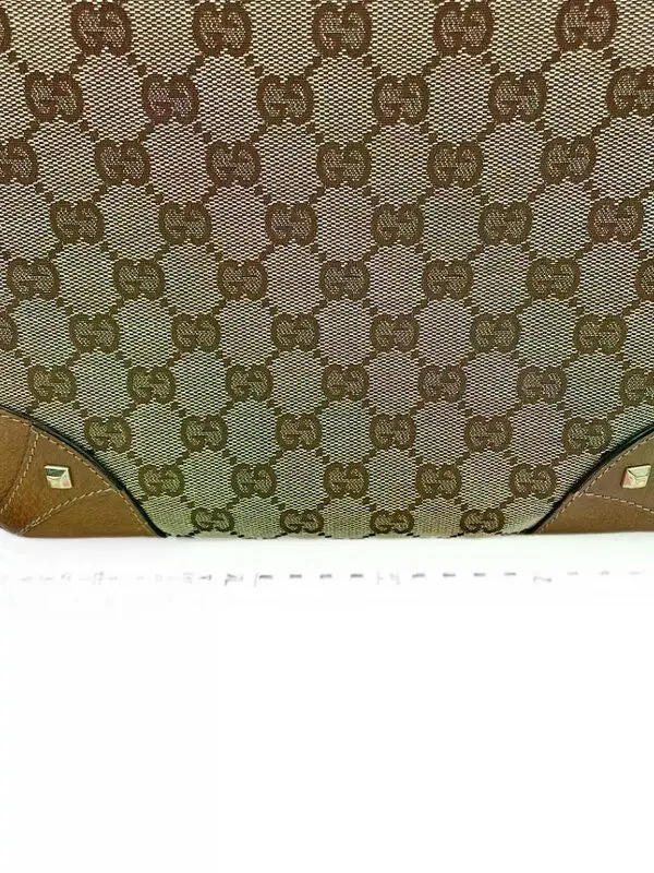 Gucci 2000s Gg Canvas Studded Shoulder Bag