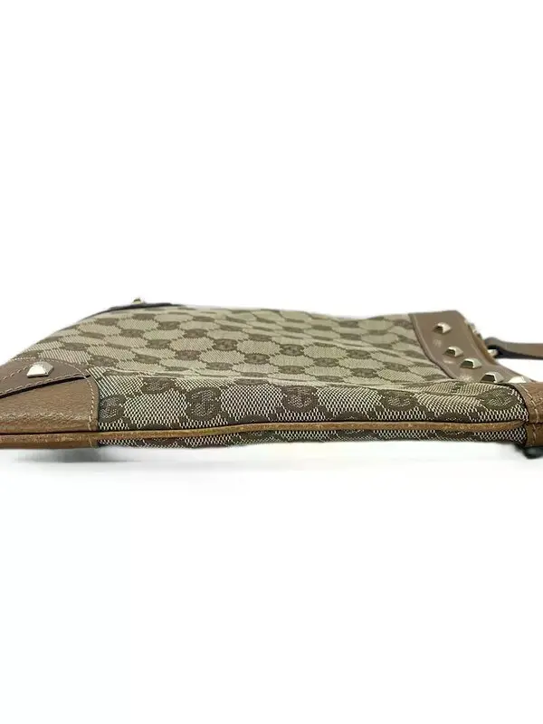 Gucci 2000s Gg Canvas Studded Shoulder Bag