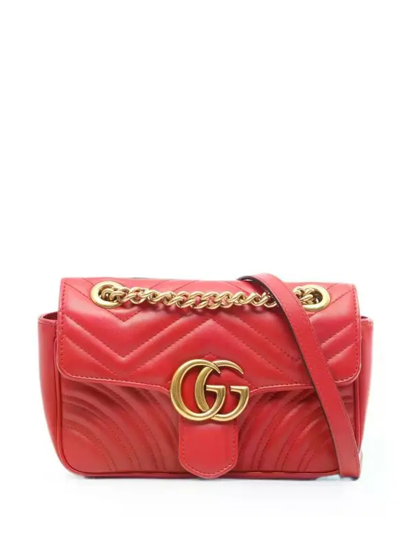 Gucci 2010s Gg Marmont Chain-strap Shoulder Bag - Red