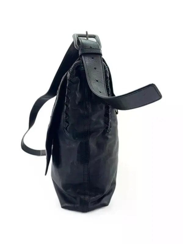 Bottega Veneta Croc-embossed Intrecciato Shoulder Bag