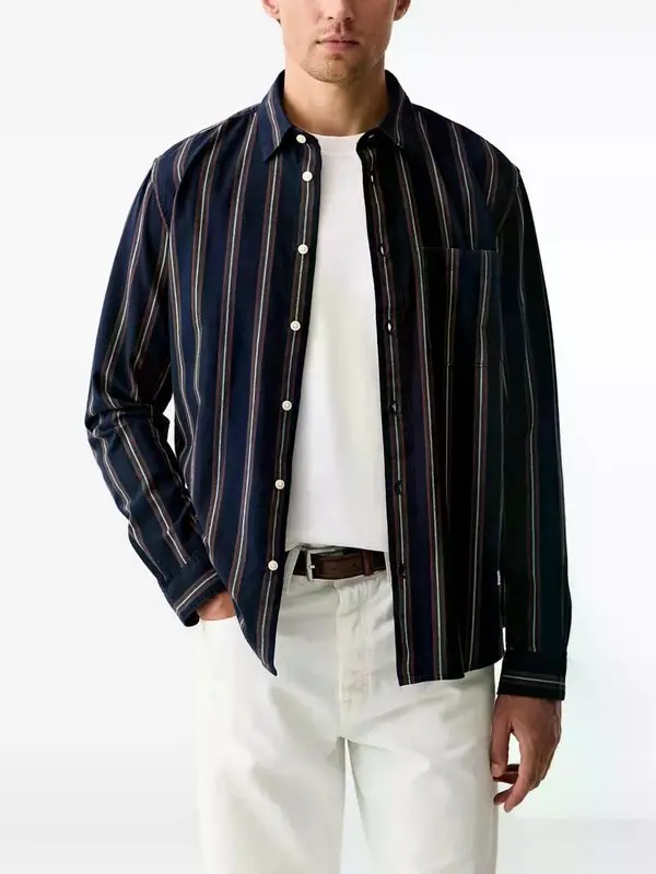 Marc O'polo Vertical-stripe Chest-pocket Shirt