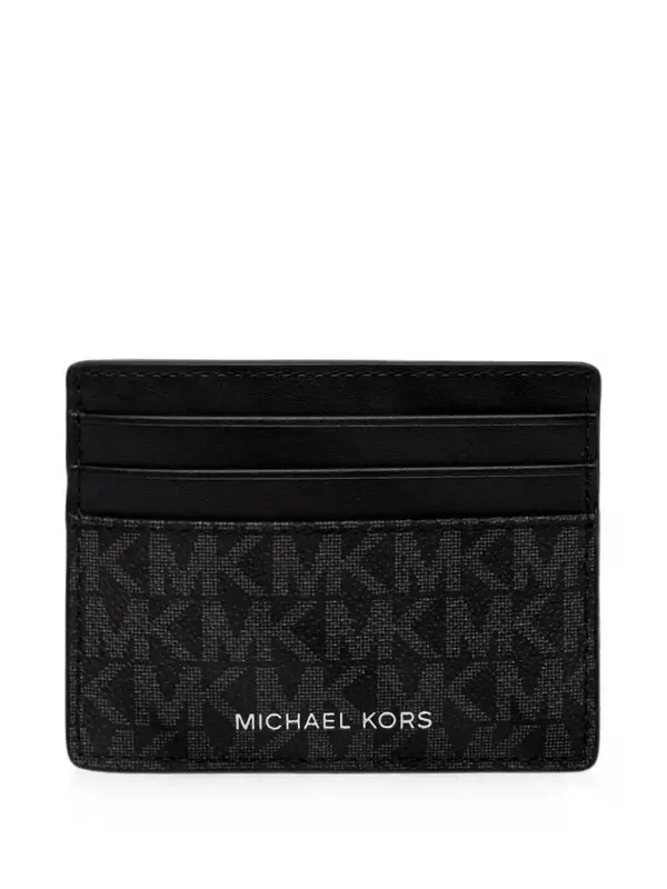 Michael Kors Logo-monogram Belt And Cardholder Set - Black