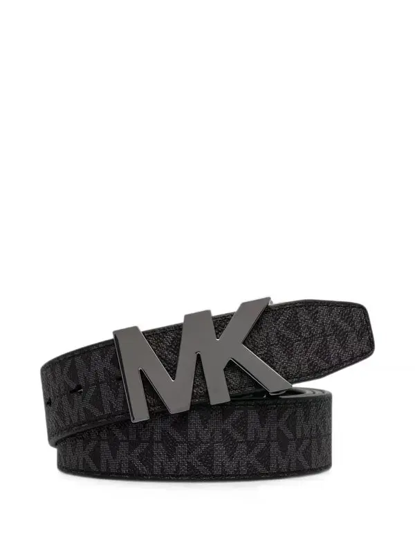 Michael Kors Logo Monogram Belt And Cardholder Set