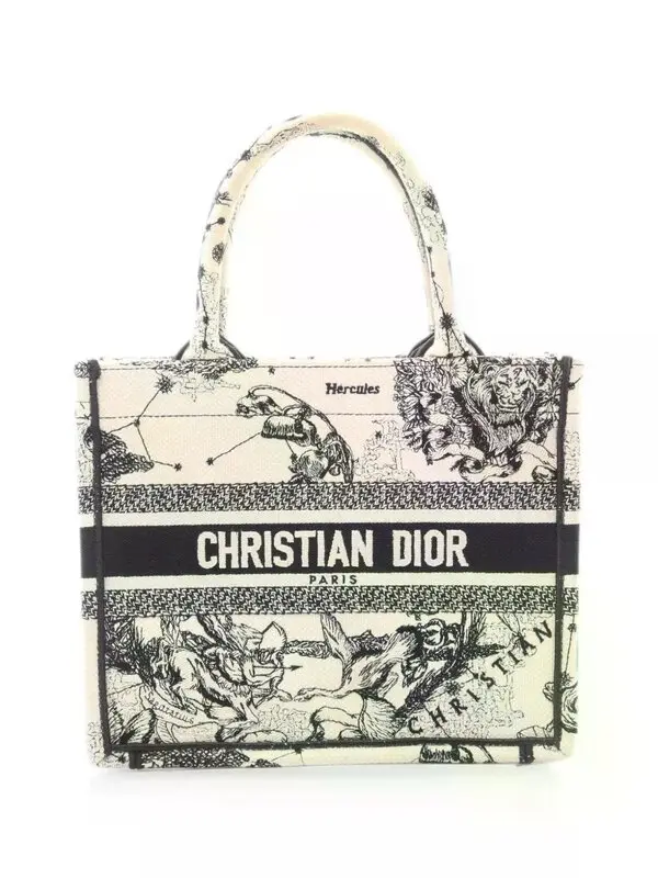 Dior 2000s Small Book Tote Zodiac Tote Bag - Neutrals
