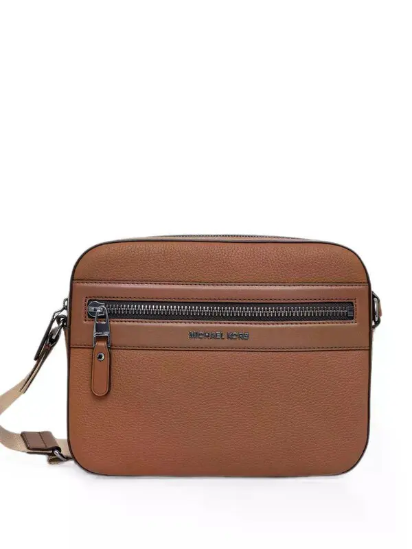 Michael Kors Jet Set Logo-plaque Pebbled-leather Shoulder Bag - Brown