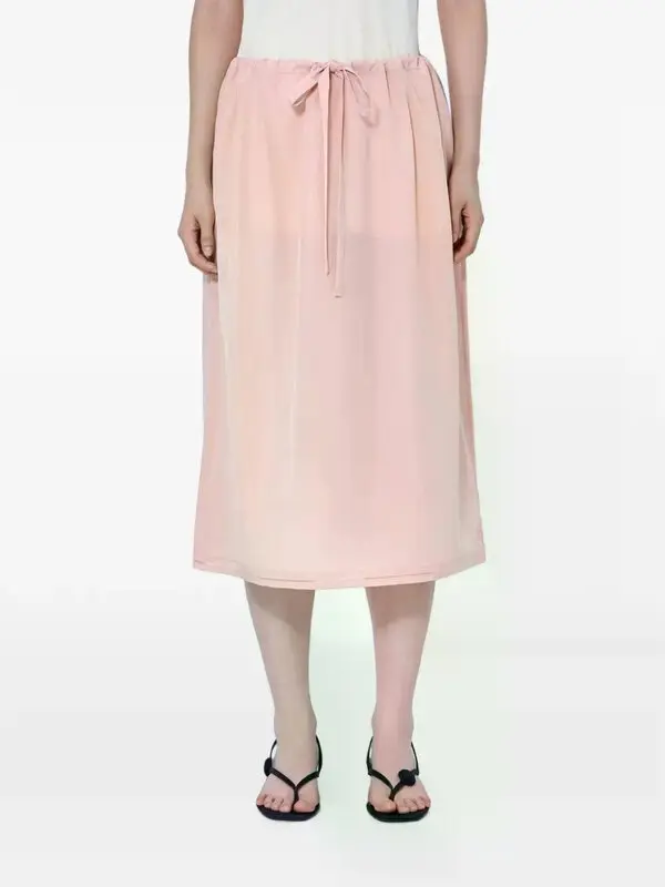 TOTEME Drawstring-waist Midi Skirt - Pink