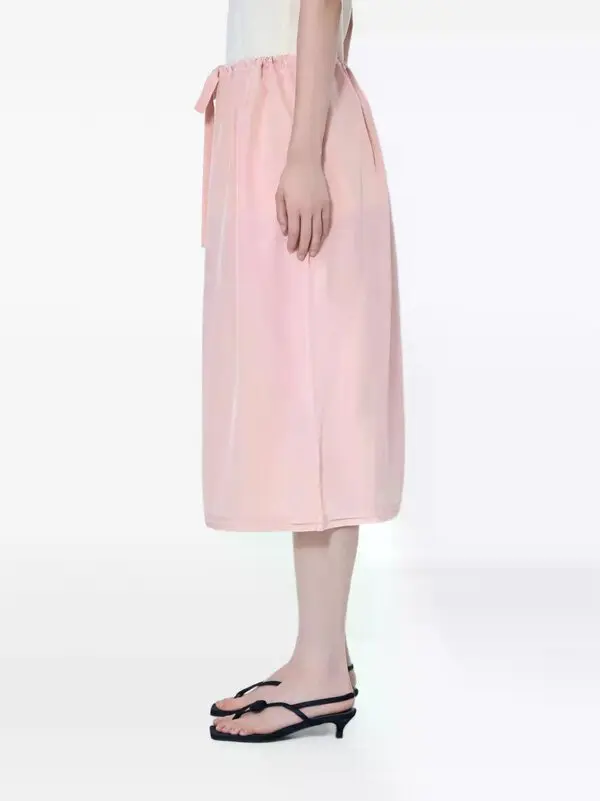 TOTEME Drawstring Waist Midi Skirt - Pink