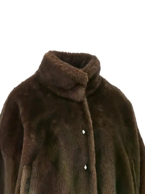 Max Mara Faux Fur Funnel Neck Jacket