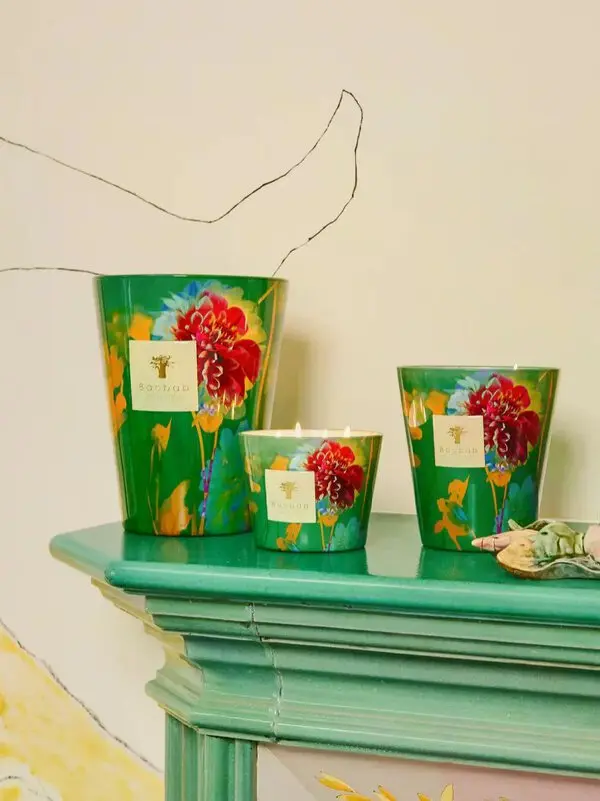 BAOBAB Arty Flowers Grande Flower-print Candle - Green
