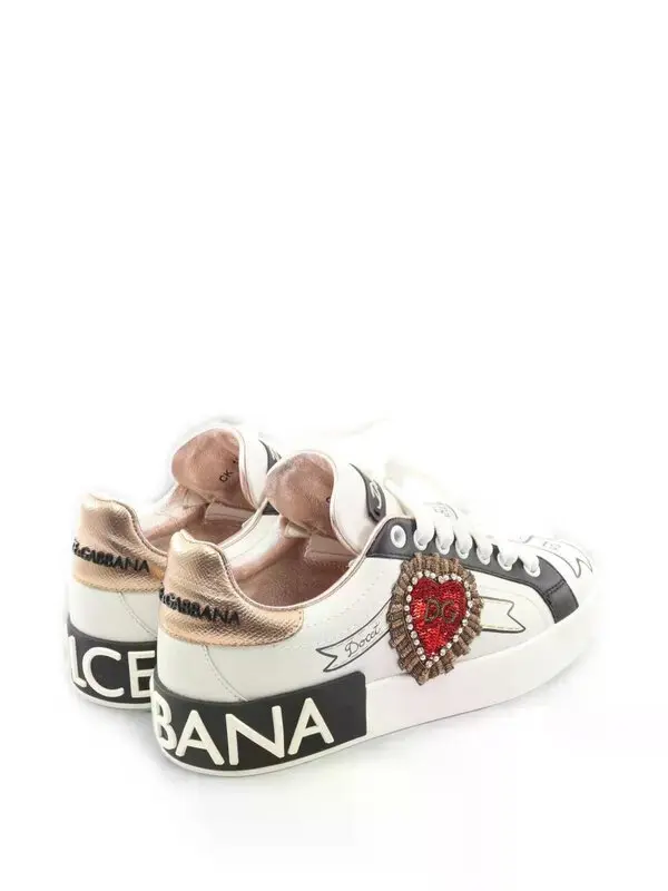 Dolce & Gabbana Leather Embellished Low-top Sneakers
