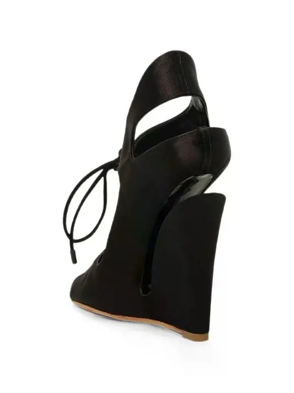Balenciaga Satin Lace-up Wedge Sandals