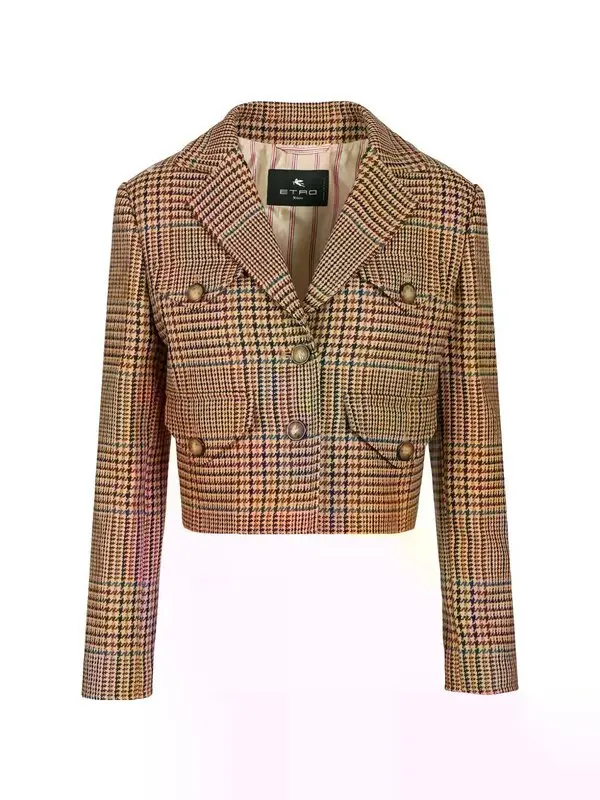 Etro Check-pattern Cropped Jacket
