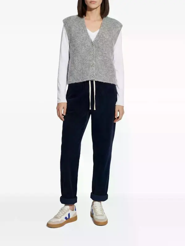 American Vintage Zolly V-neck Button-fastening Vest - Grey