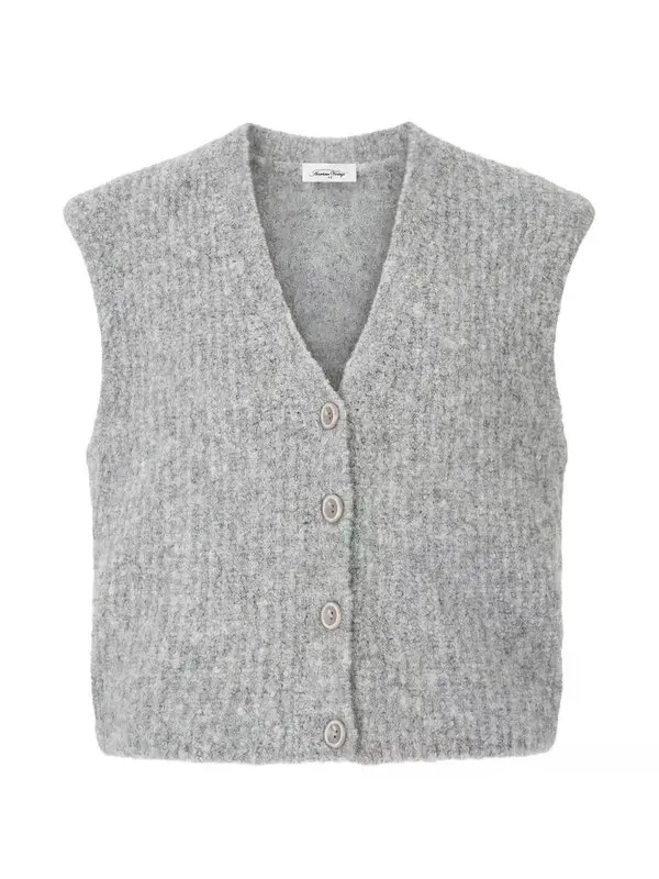 American Vintage Zolly V-neck Button-fastening Vest - Grey