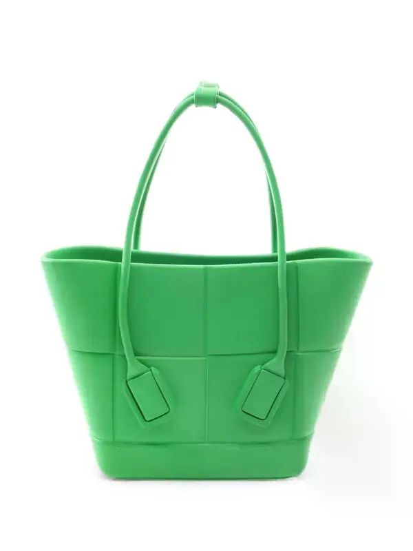 Bottega Veneta 2010s Arco Rubber Tote Bag - Green