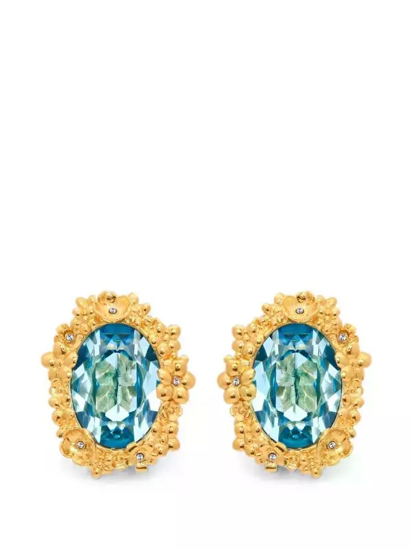 Oscar De La Renta Medallion Oval-shape Earrings - Gold