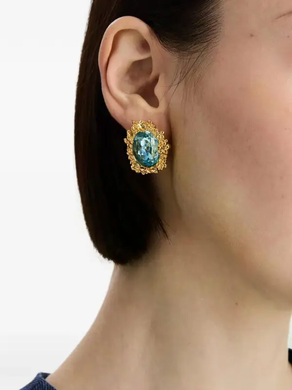 Oscar De La Renta Medallion Oval Earrings